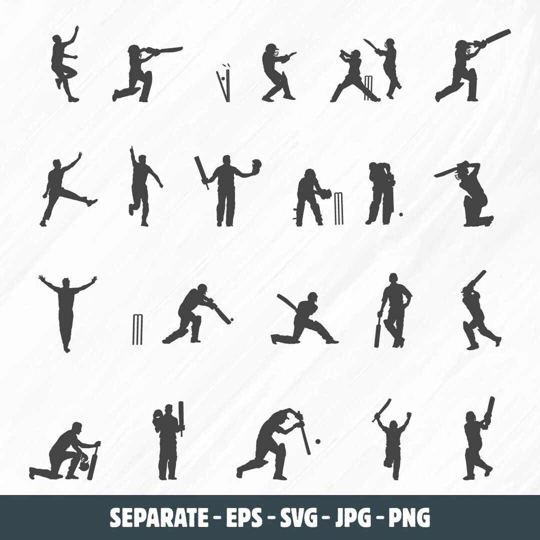 Cricket Player Svg, Cricket Player Silhouette, Cricket Svg, Cricket ...
