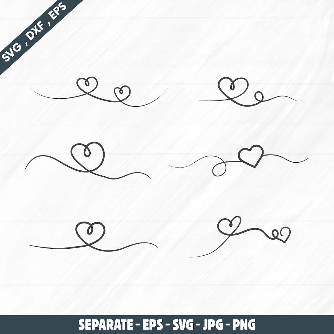 Heart Line Svg, Heart Line Vector, Hand Drawn Heart Line, Heart Line ...