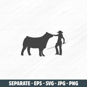 Show Heifer SVG: Cattle Silhouette Vector Files (eps, Svg, Dxf, Png ...