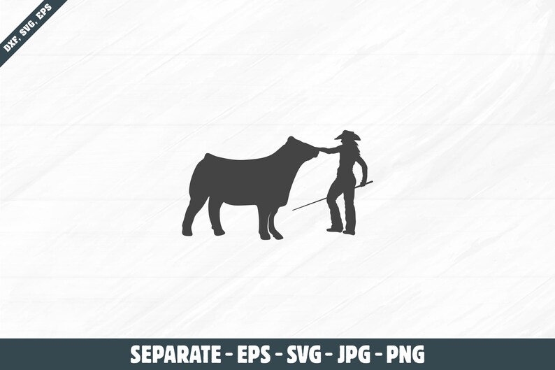 Show Heifer SVG: Cattle Silhouette Vector Files (eps, Svg, Dxf, Png ...