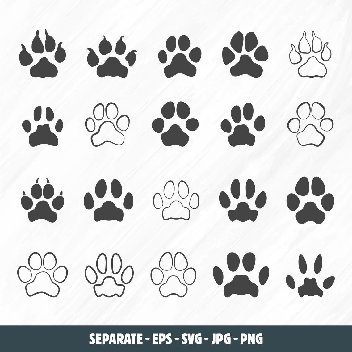 Dog Paw Svg, Dog Paw Outline, Dog Paw Silhouette, Dog Paw Clipart, Dog ...