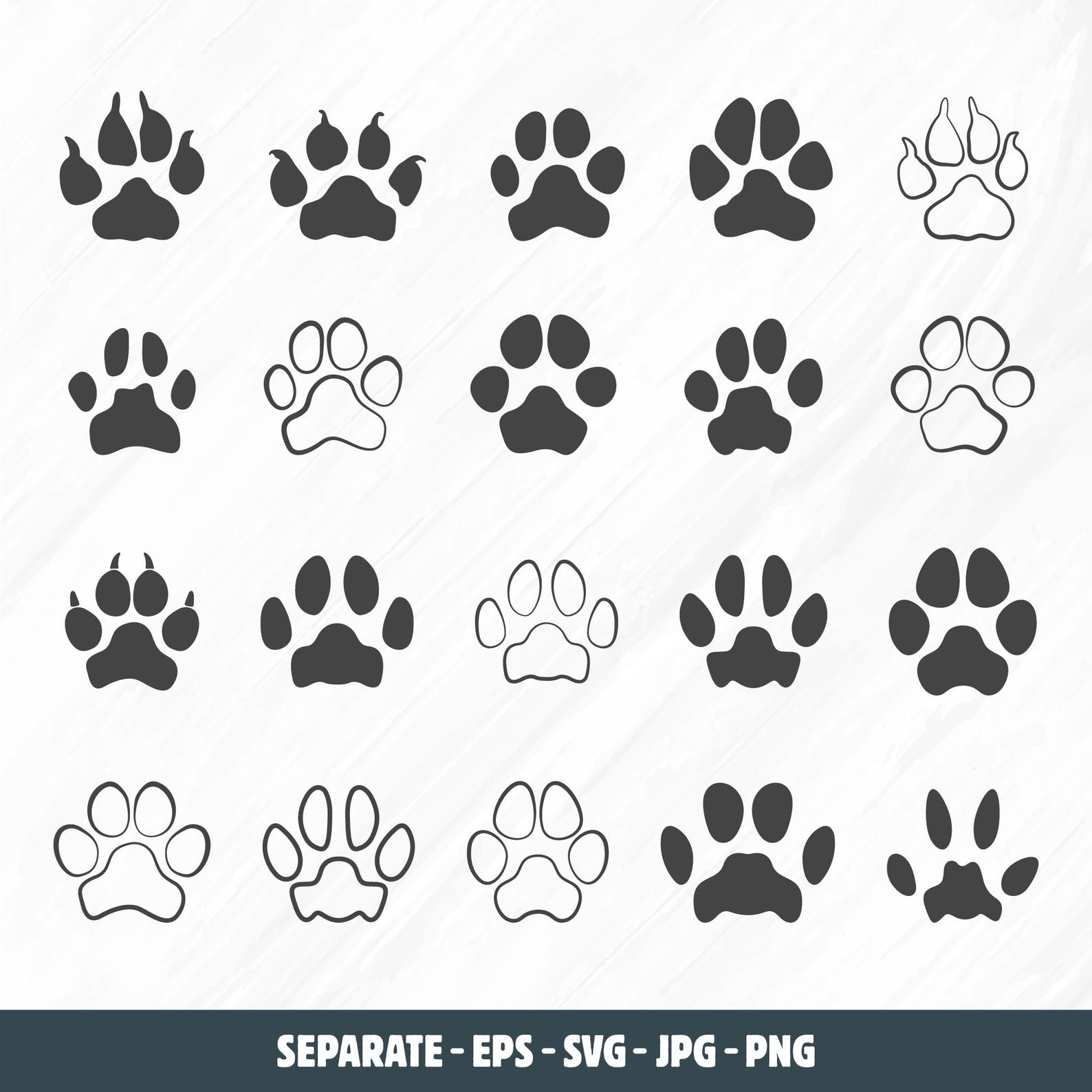 Dog Paw Svg, Dog Paw Outline, Dog Paw Silhouette, Dog Paw Clipart, Dog ...