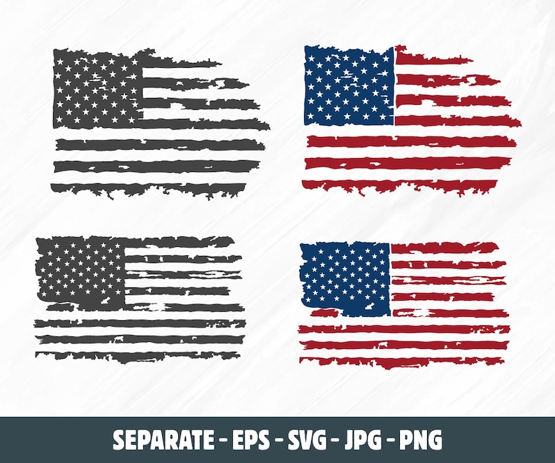 Distressed American Flag SVG: Vector Silhouette (digital Download) - Etsy