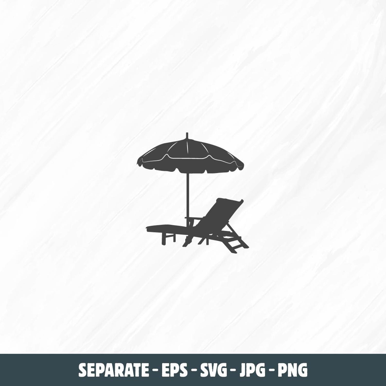 Beach Chair Svg, Beach Chair Silhouette, Summer Beach Chair Svg ...