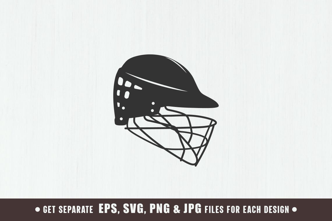Cricket Helmet Svg, Cricket Helmet Silhouette, Sports Helmet Svg ...