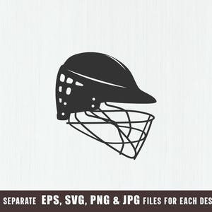 Cricket Helmet Svg, Cricket Helmet Silhouette, Sports Helmet Svg ...