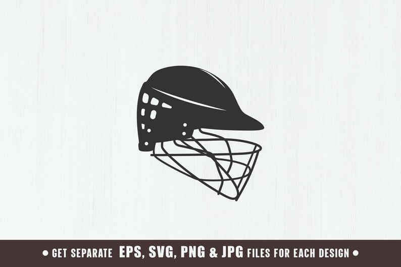 Cricket Helmet Svg, Cricket Helmet Silhouette, Sports Helmet Svg ...