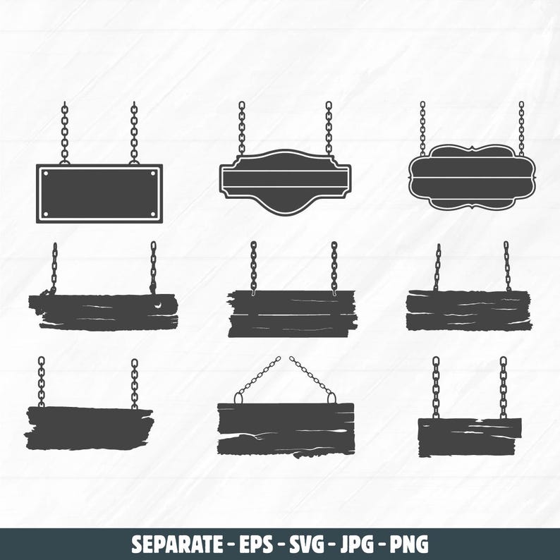 Vintage Sign Board SVG: Chain Silhouette (digital Download) - Etsy