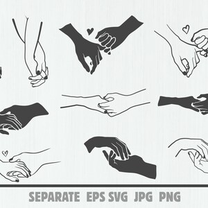 Holding Hands Svg, Holding Hands Outline, Holding Hand Silhouette ...