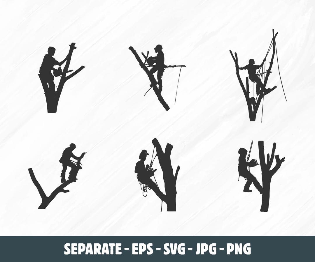 Tree Surgeon Svg, Tree Surgeon Working Silhouette, Tree Surgeon ...