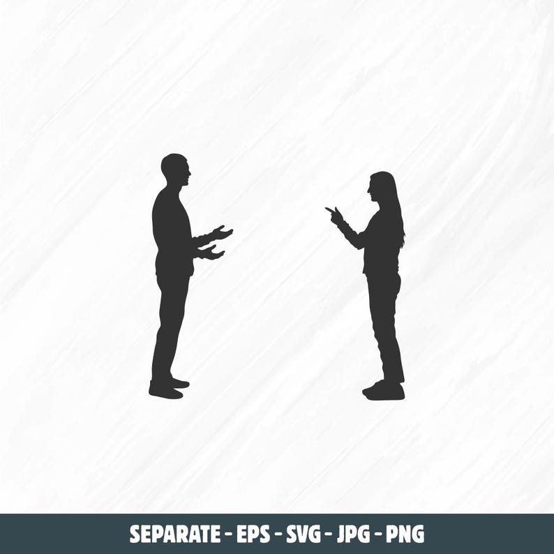 People Talking Svg, Two People Talking Silhouette, Two People Talking ...