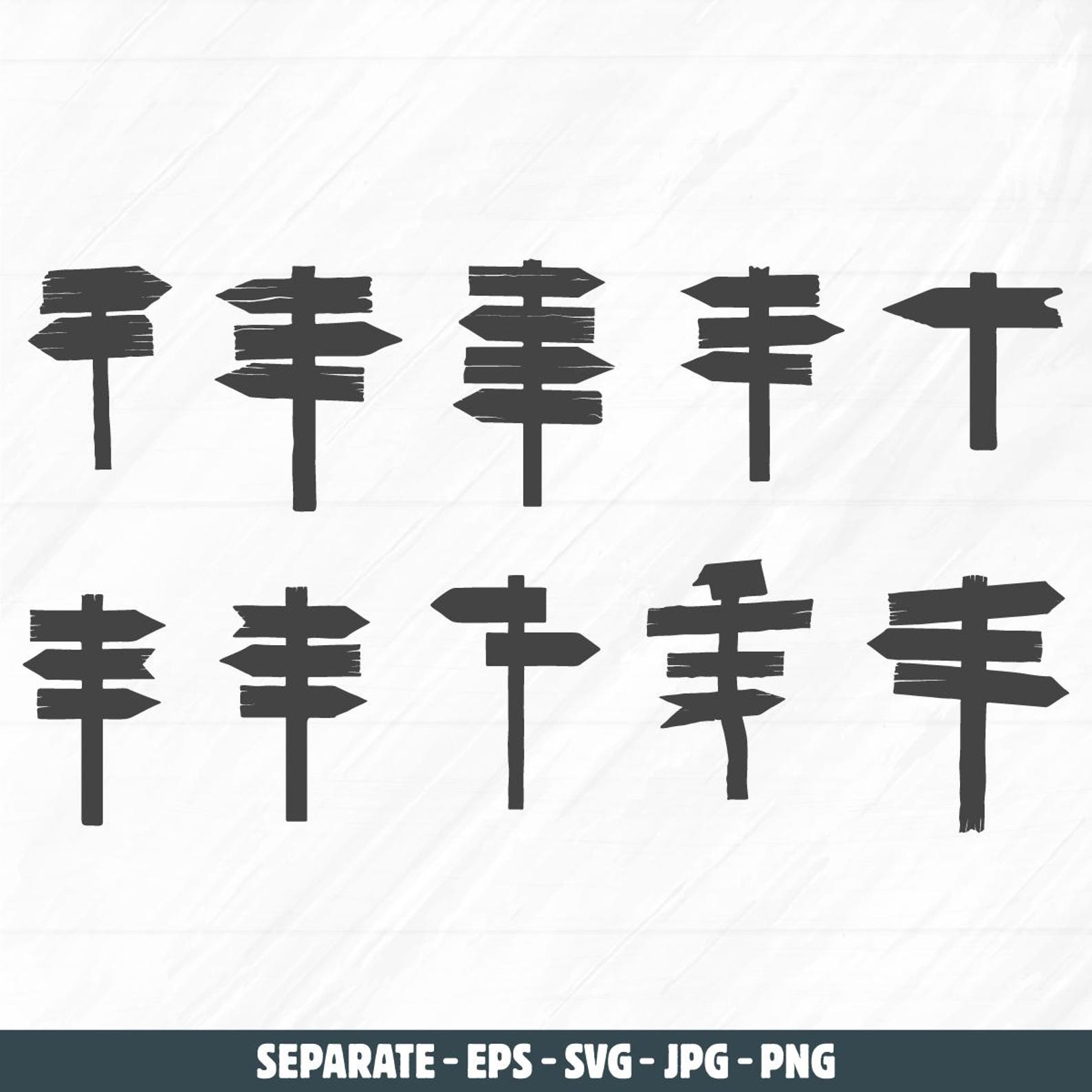 Wooden Signpost Silhouette, Wooden Signpost Svg, Wooden Signs Svg ...