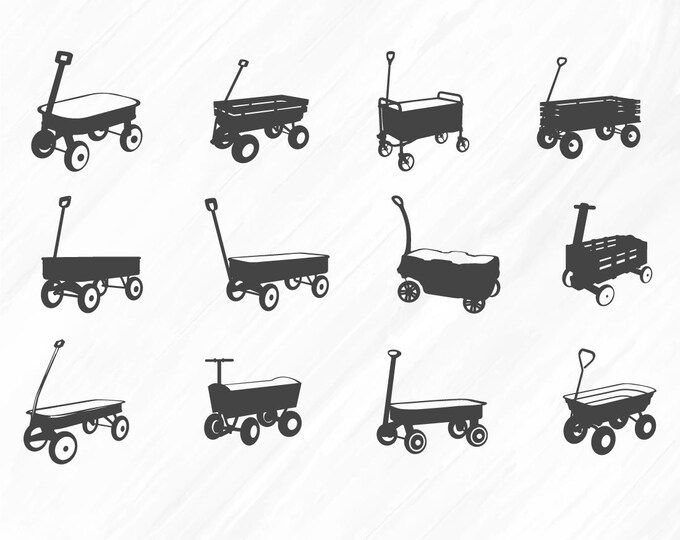 Red Wagon Clipart Vector Graphic Svg Png Jpg Eps Birthday Christmas ...
