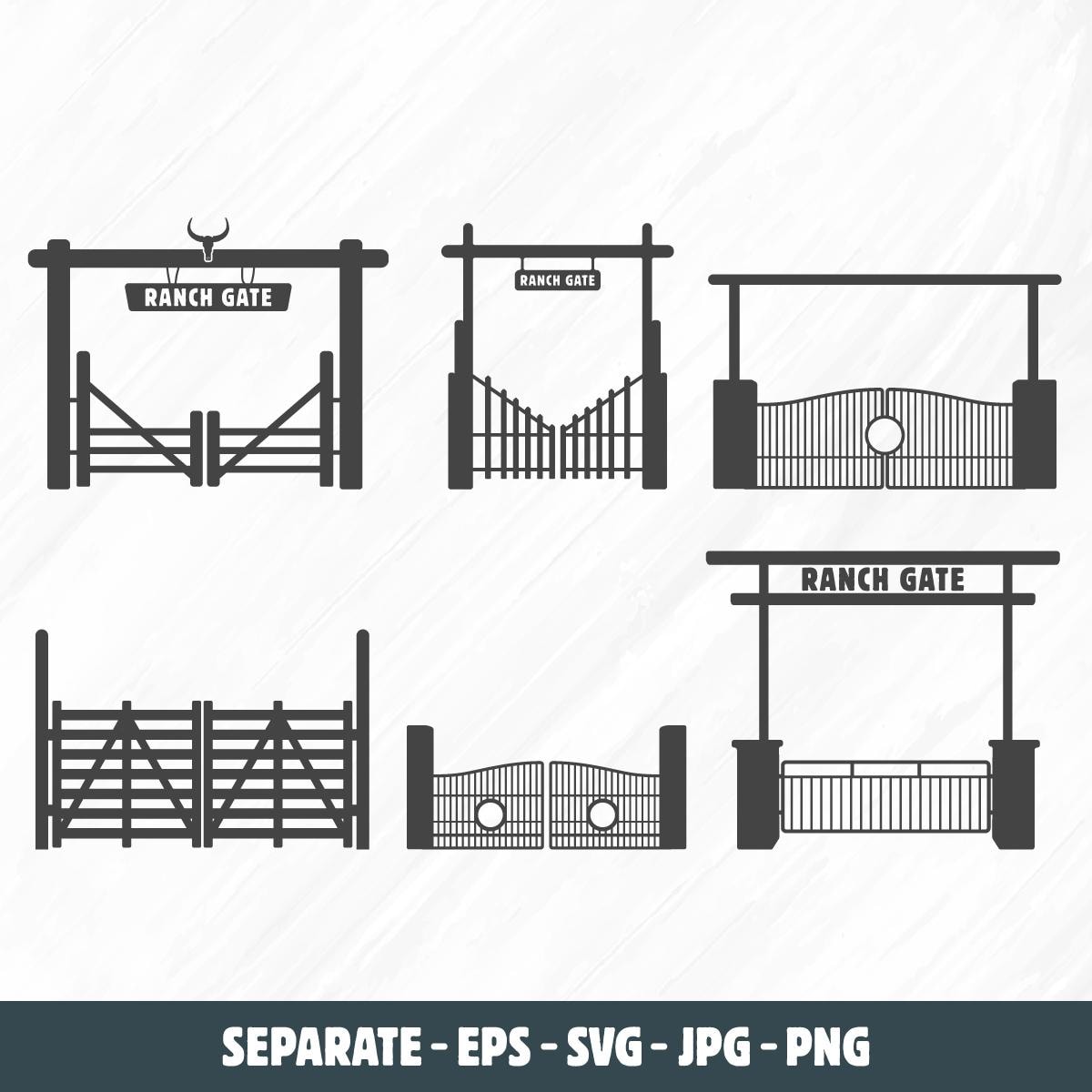 Ranch Gate Svg, Ranch Gate Silhouette, Gate Svg, Farm Fence Silhouette ...