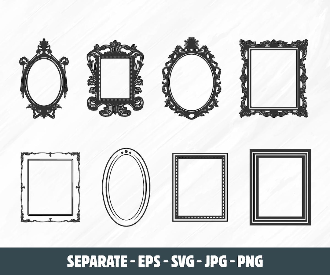 Picture Frames Svg, Picture Frames Silhouette, Baroque Frame ...