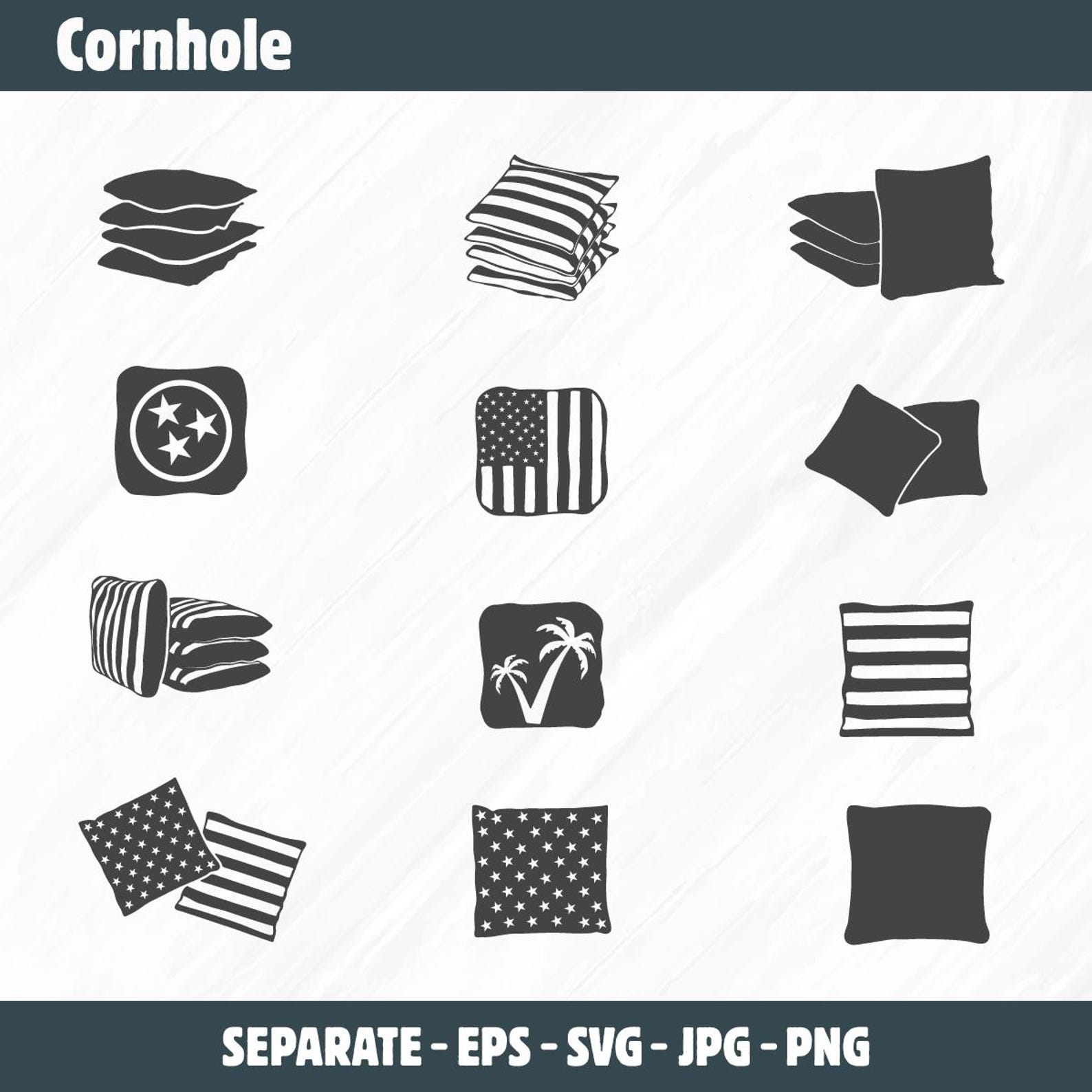 Cornhole Bag Svg, Cornhole Silhouette, Cornhole Svg, Corn Hole Toss ...