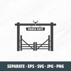 Ranch Gate Svg, Ranch Gate Silhouette, Gate Svg, Farm Fence Silhouette ...