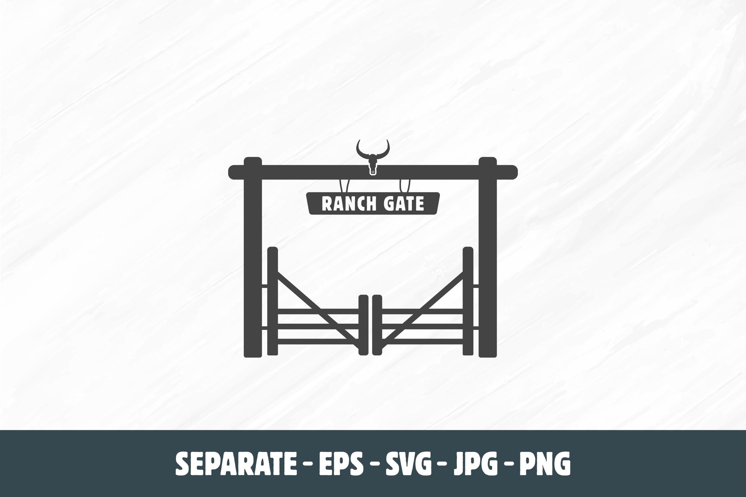 Ranch Gate Svg, Ranch Gate Silhouette, Gate Svg, Farm Fence Silhouette ...