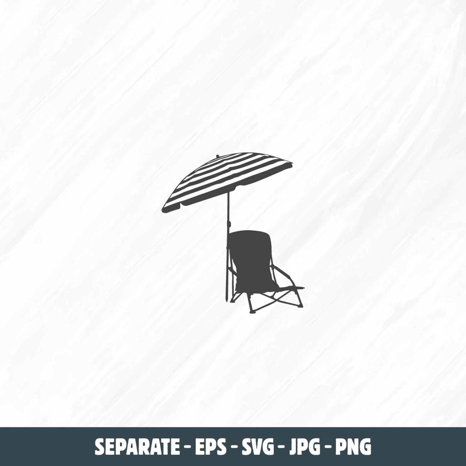Beach Chair Svg, Beach Chair Silhouette, Summer Beach Chair Svg ...