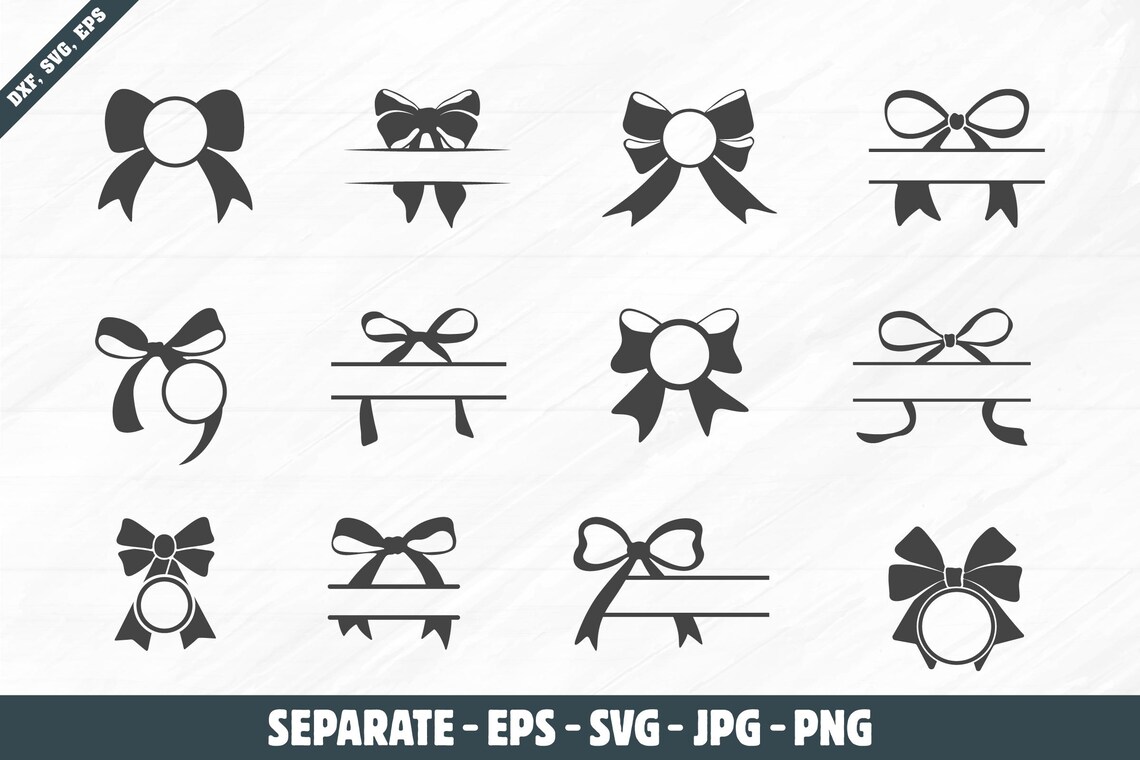 Bow Monogram, Bow Svg, Bow Monogram Logo, Bow Split, Circle Monogram ...