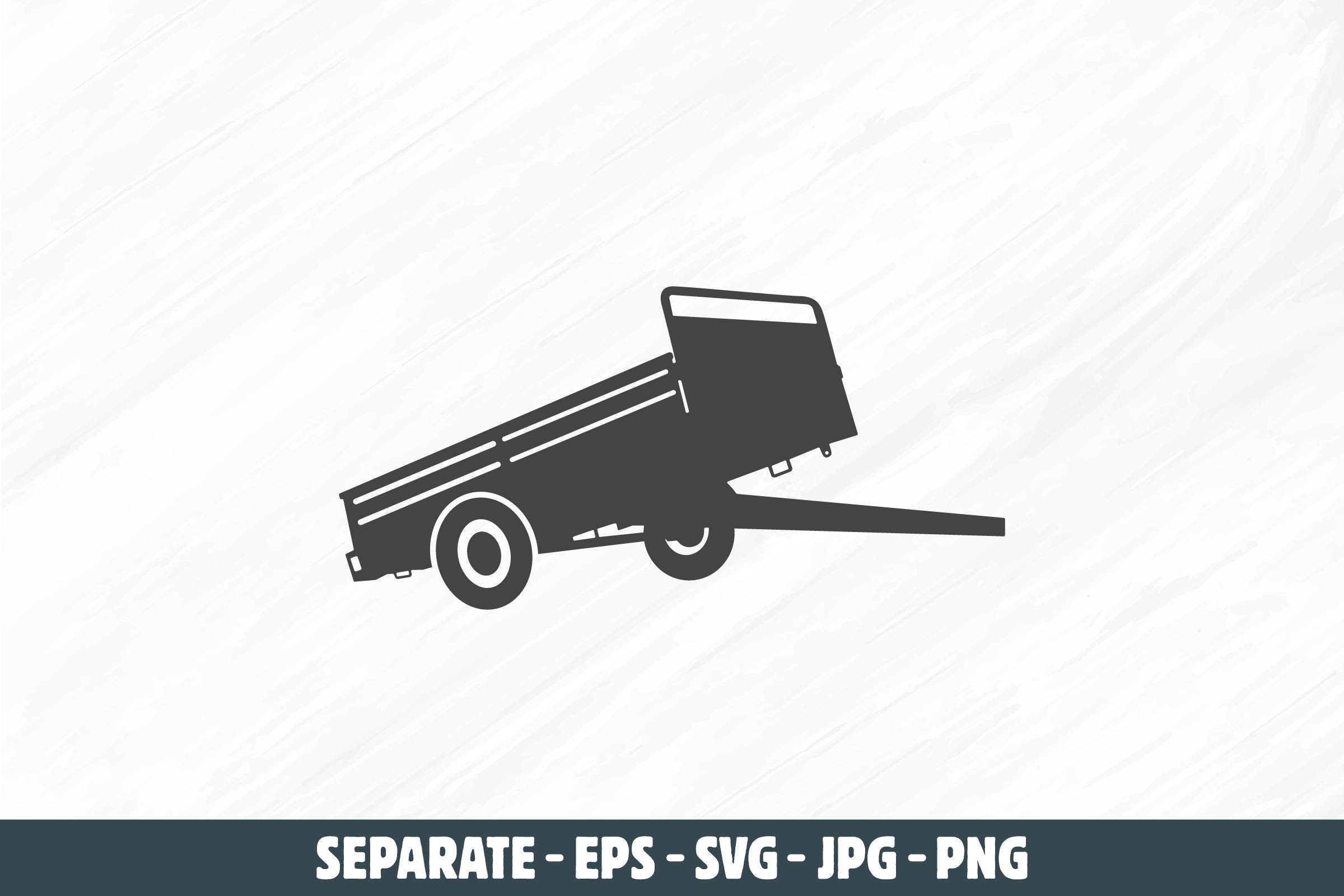 Car Trailer SVG Clipart: Truck & Equipment Trailer Vector (digital ...