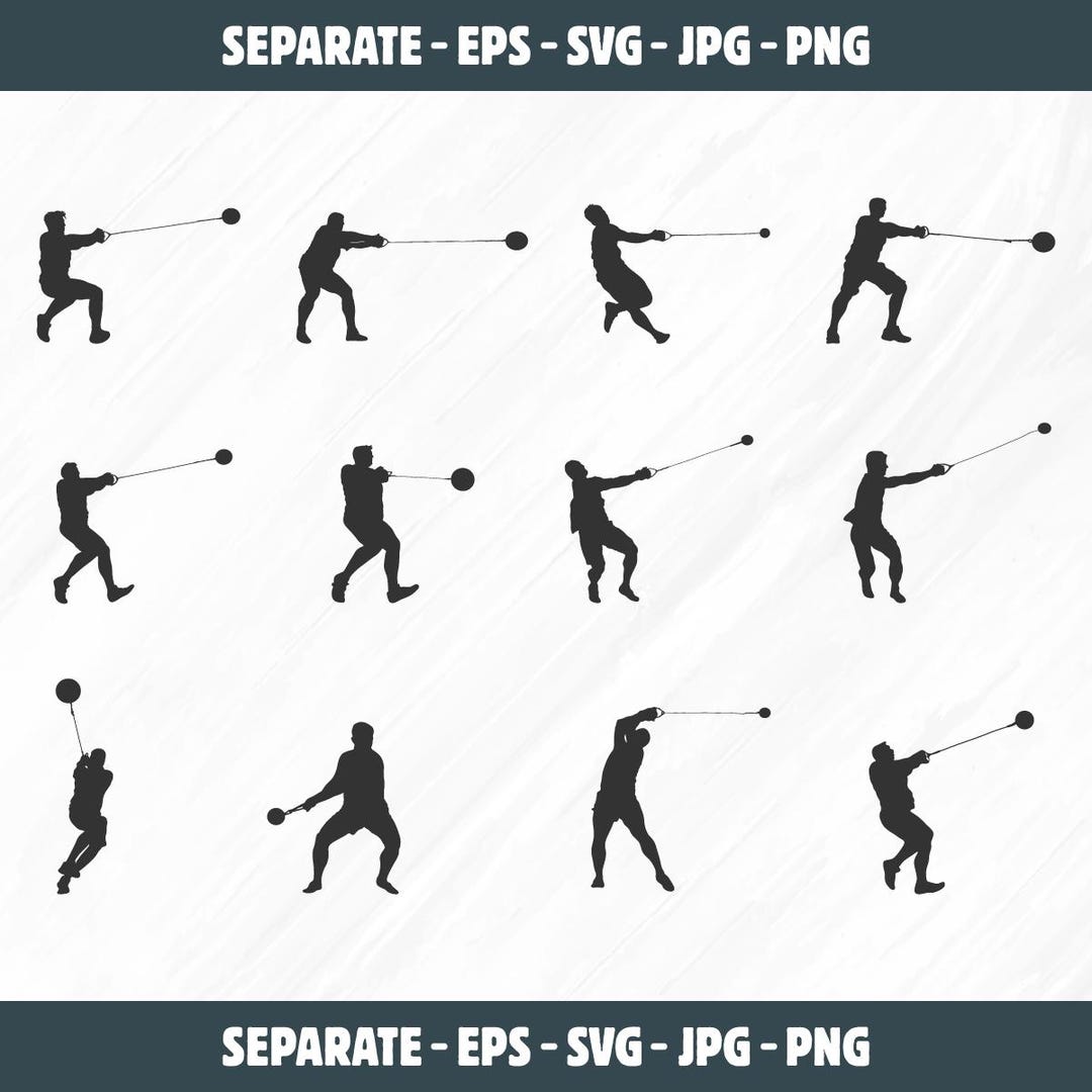 Hammer Throw Svg, Hammer Throw Player Svg, Hammer Throw Silhouette ...