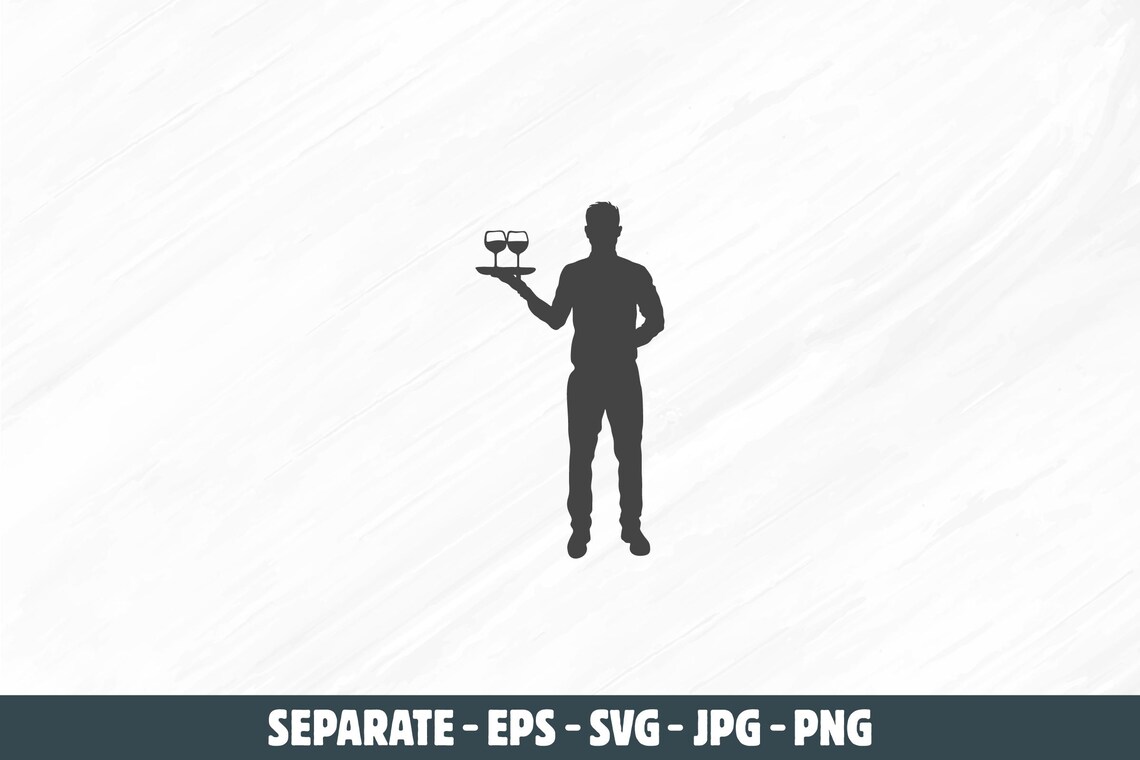 Waitress Silhouette Vector Set (svg, Eps, Png, Jpg) - Etsy