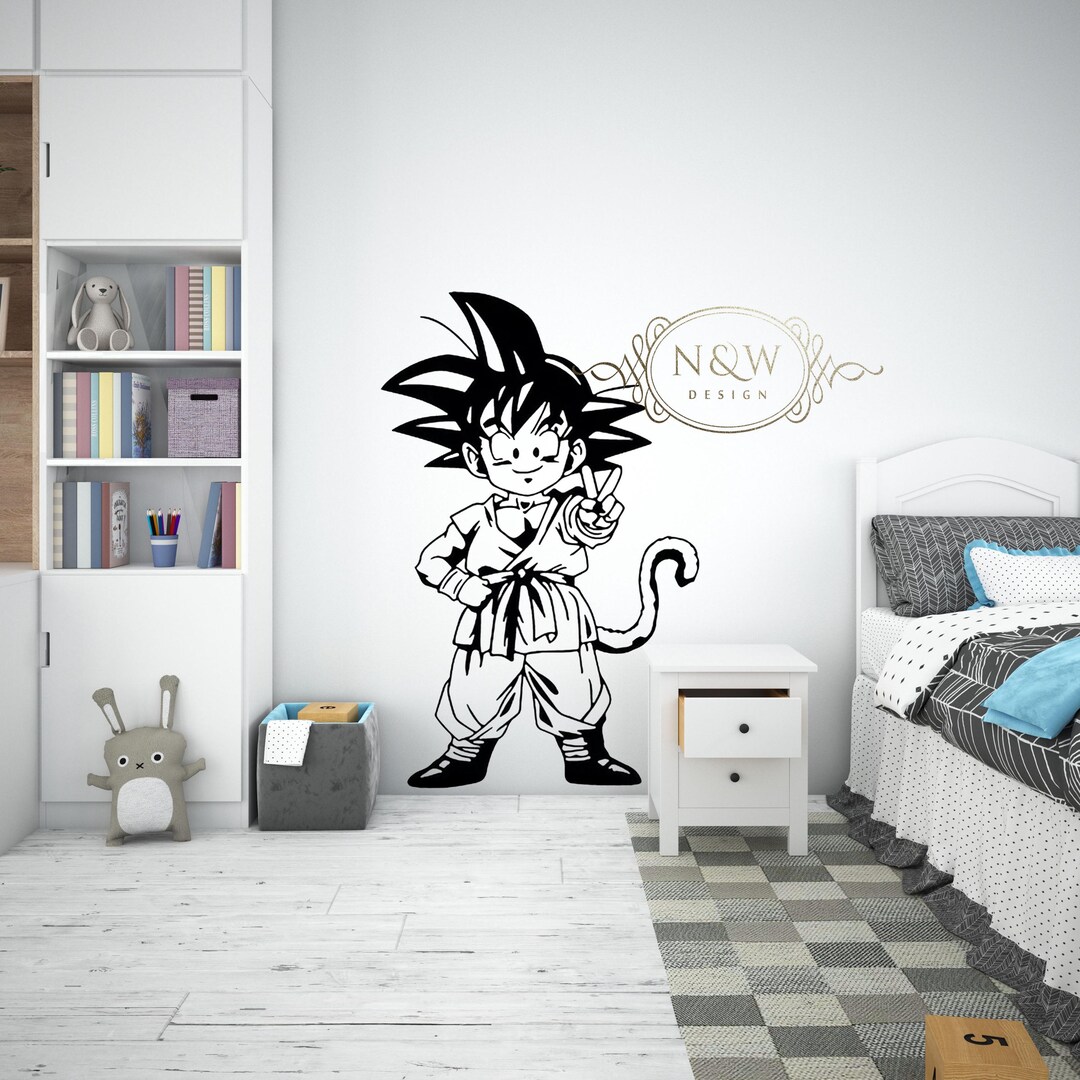 Son Goku Dragon Ball Cartoon TV Kids Children Wall Window Door Decal ...
