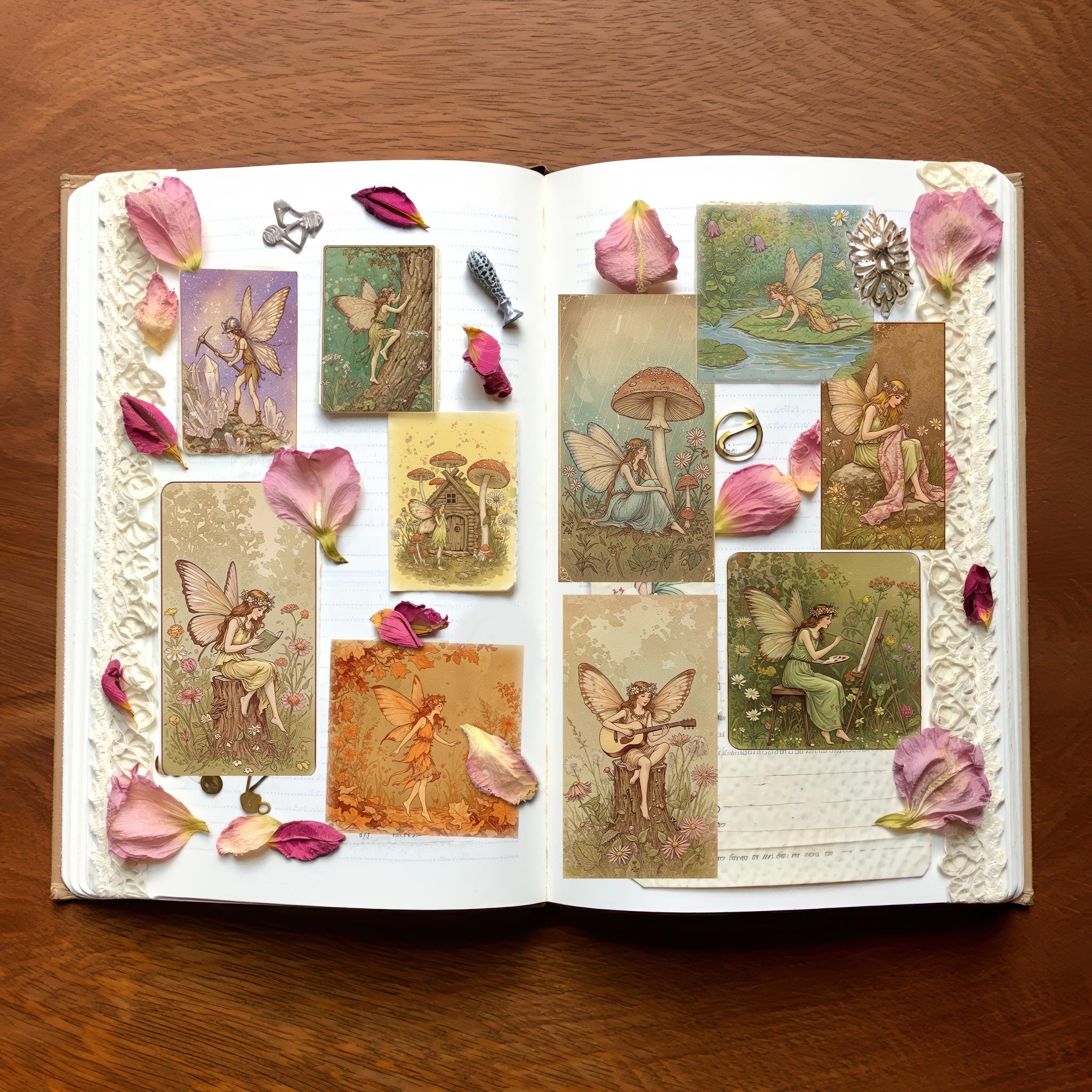 Fairycore Decor Printable, Fairy Junk Journal Kit, Vintage Fairies ...