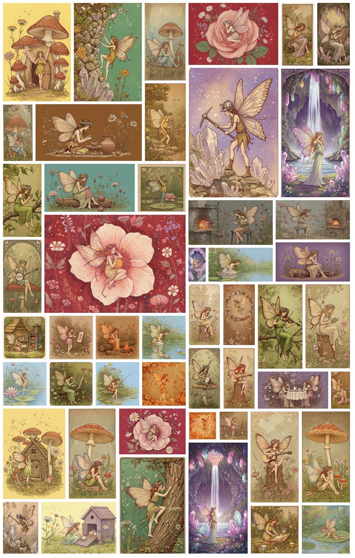 Fairycore Decor Printable, Fairy Junk Journal Kit, Vintage Fairies ...