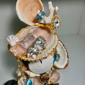 Mermaid’s Treasure Seashell Jewelry Holder – Handcrafted With Real ...