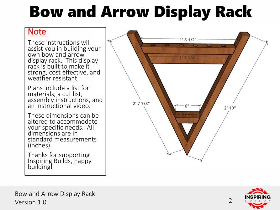 DIY Bow and Arrow Display Rack - Digital Build Plans - Etsy