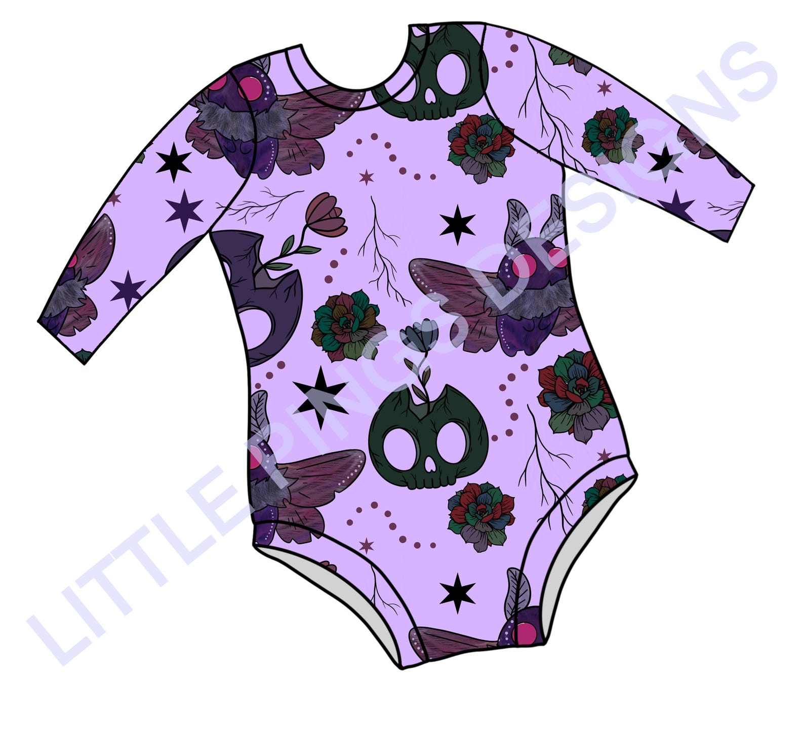 Purple Mothman Floral Seamless Cryptid Seamless Moth Man Seamless ...