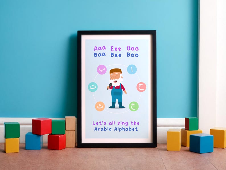 Learn the Arabic Alphabet | Kids Wall Art | Fun Arabic Letters Poster ...