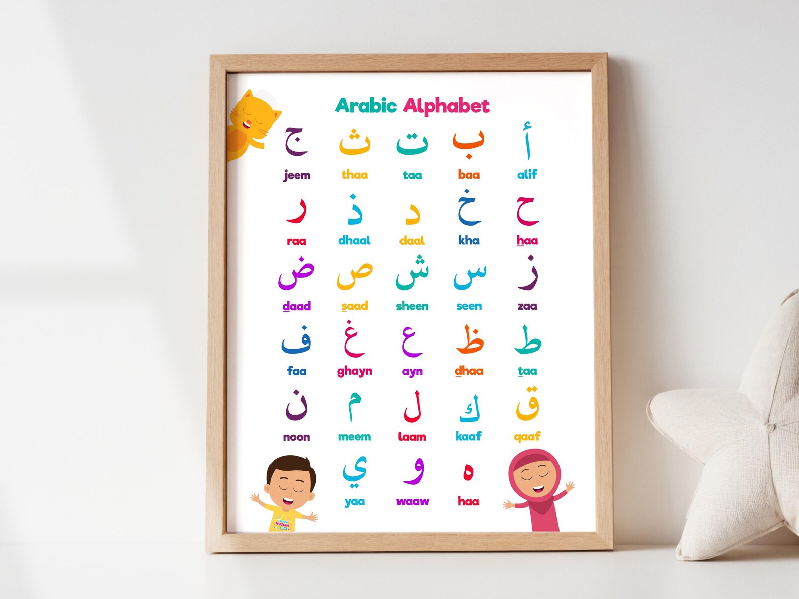 Colorful Arabic Alphabet Poster: Kids Learning, Islamic Nursery ...