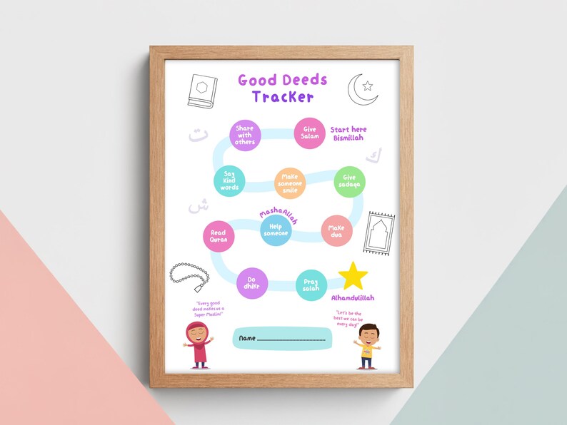 Islamic Good Deeds Chart for Kids: Ramadan & Salah Tracker (digital ...