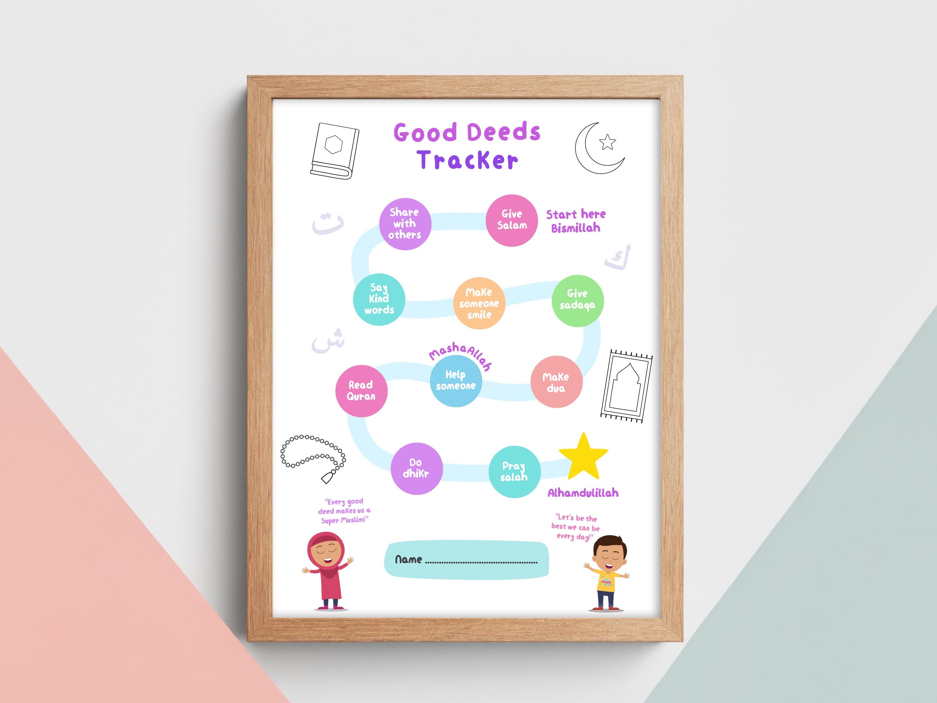 Good Deeds Chart for Kids | Islamic Reward Chart | Encouragement ...