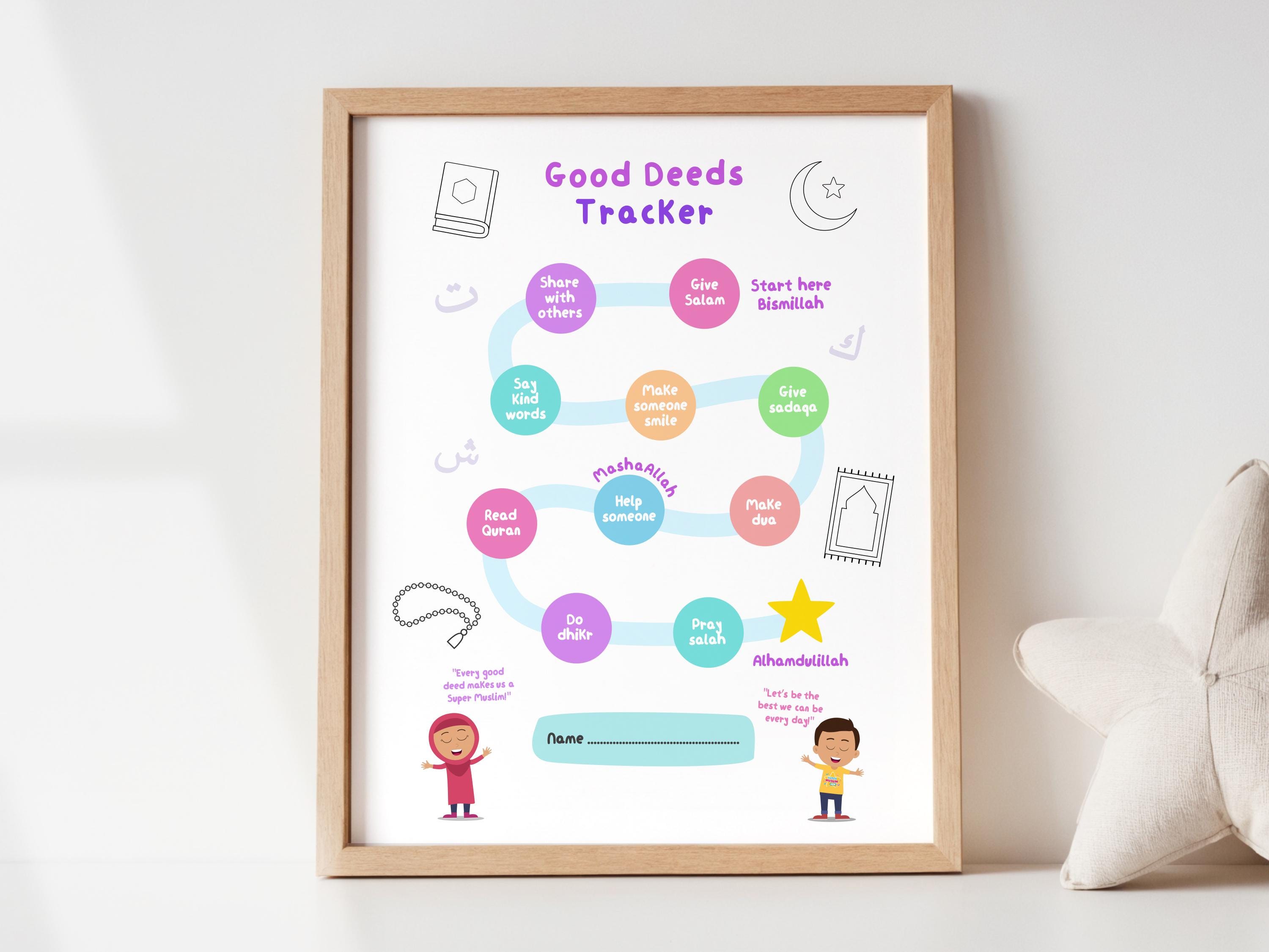Islamic Good Deeds Chart for Kids: Ramadan & Salah Tracker (digital ...