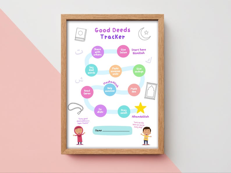 Good Deeds Chart for Kids | Islamic Reward Chart | Encouragement ...