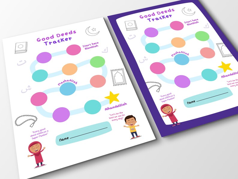 Islamic Good Deeds Chart for Kids: Ramadan & Salah Tracker (digital ...