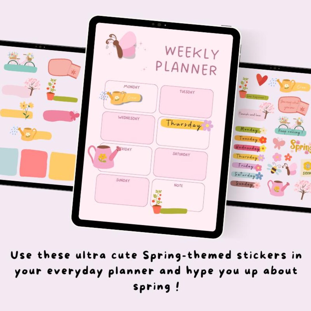 Spring 2025 32 Stickers - Cute Spring-themed Digital Stickers for iPad ...