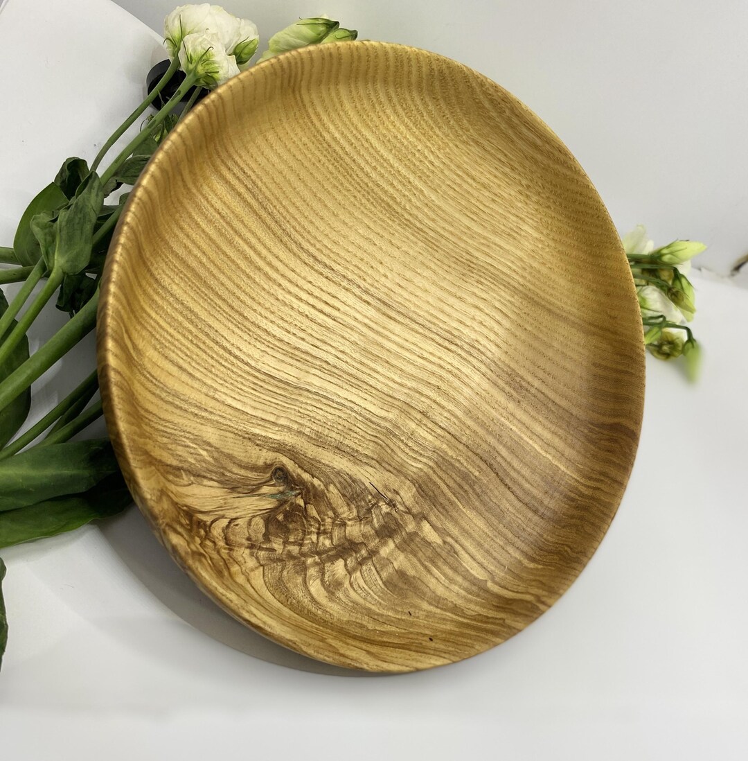 Wooden Plate With Epoxy Art,handcrafted Serving Plate,modern Wooden ...