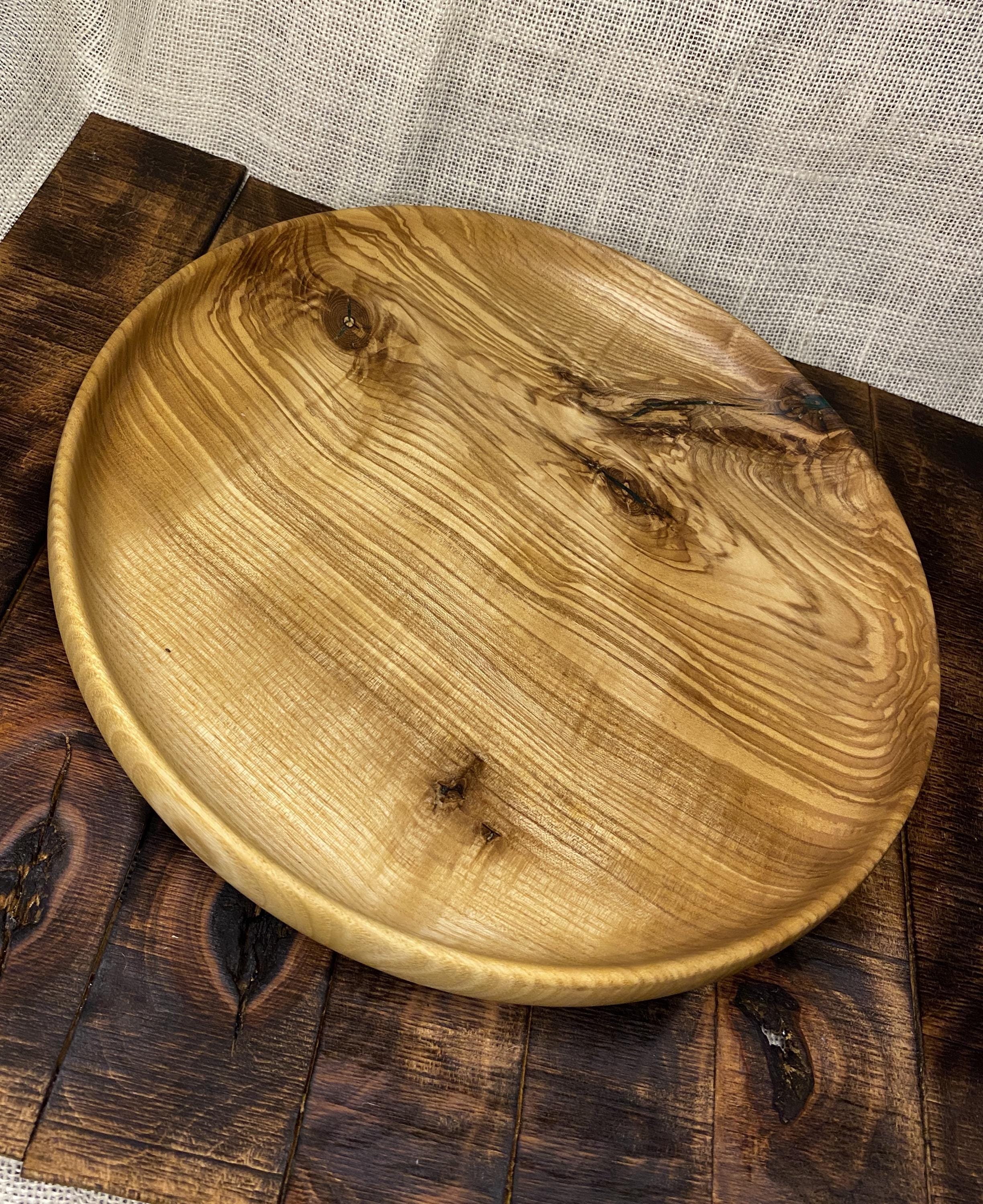 Modern Big Wooden Plate,natural Wood Texture Plate,handmade Wooden ...
