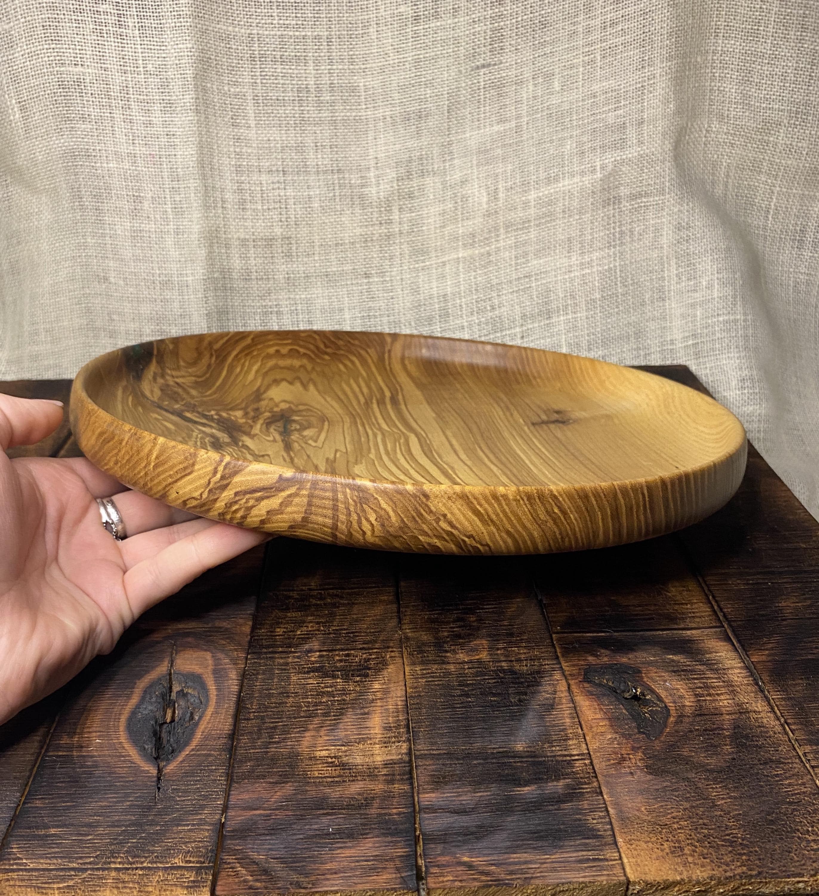 Modern Big Wooden Plate,natural Wood Texture Plate,handmade Wooden ...
