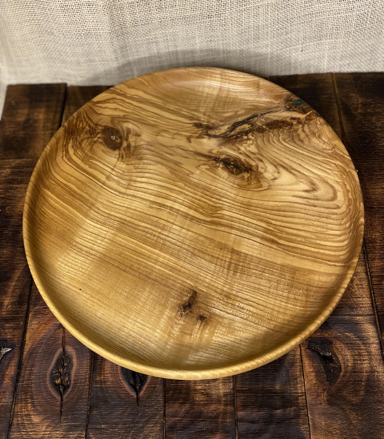 Modern Big Wooden Plate,natural Wood Texture Plate,handmade Wooden ...
