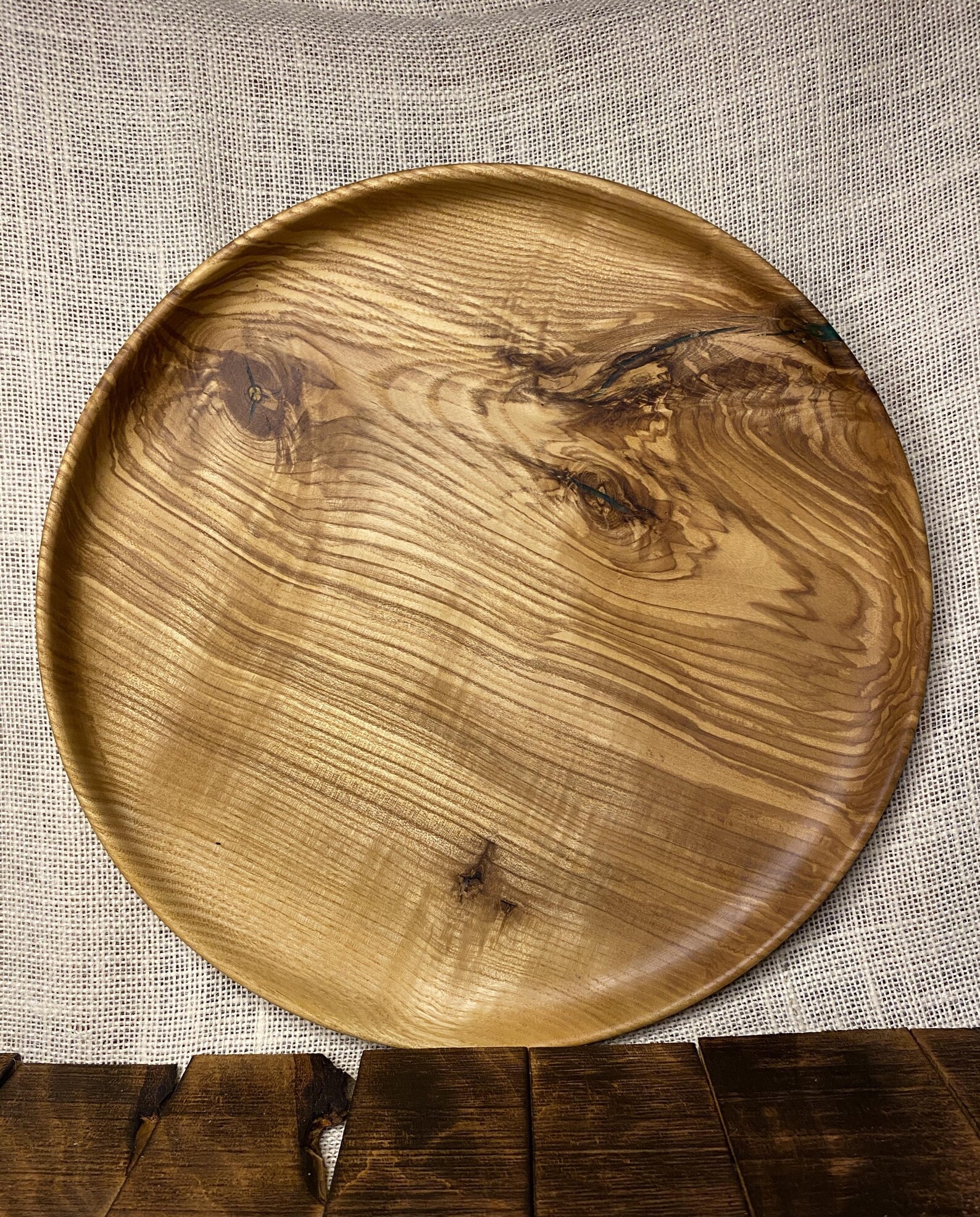 Modern Big Wooden Plate,natural Wood Texture Plate,handmade Wooden ...