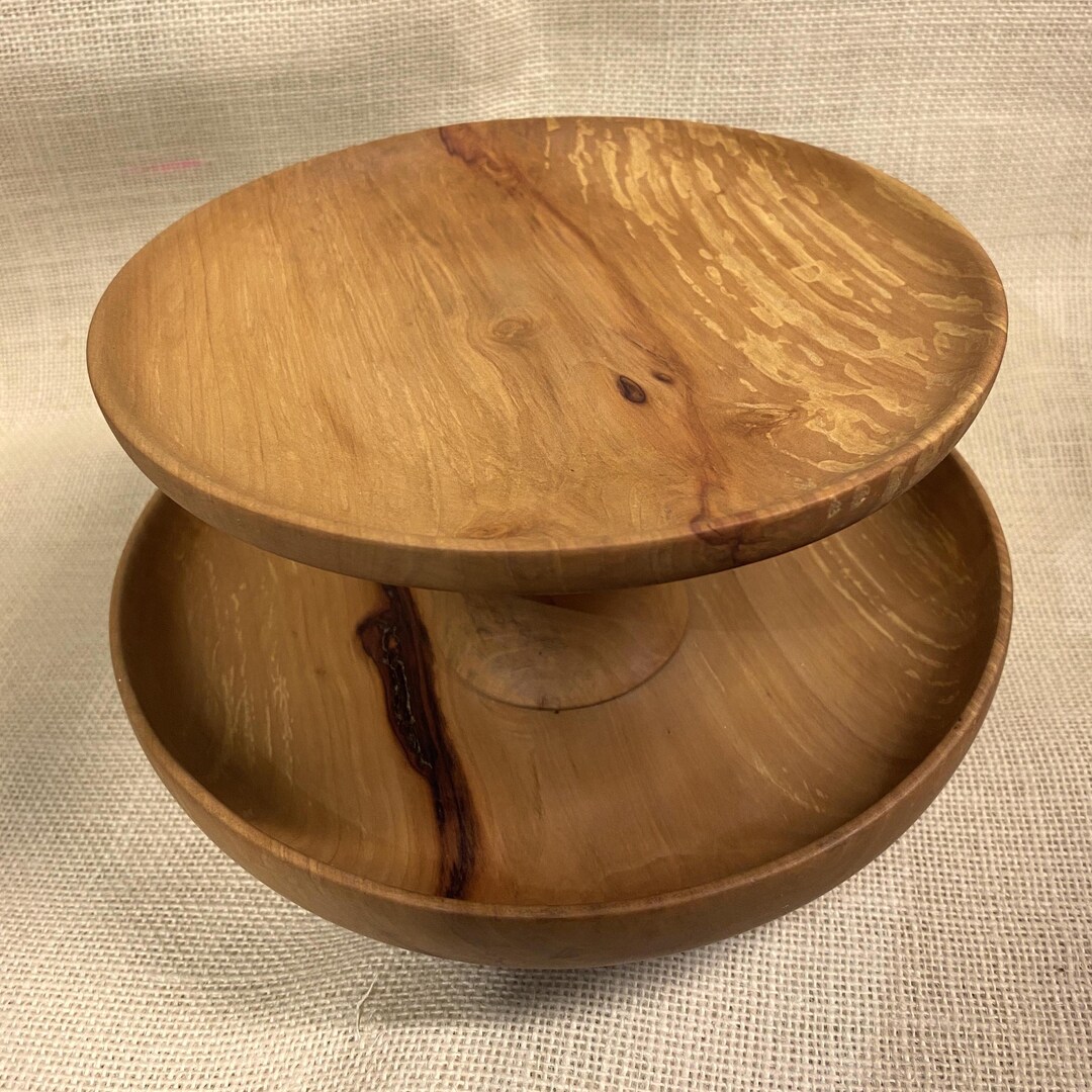 Two-tier Candy Bowl,wooden Candy Bowl,candy Serving Bowl,handmade Candy ...