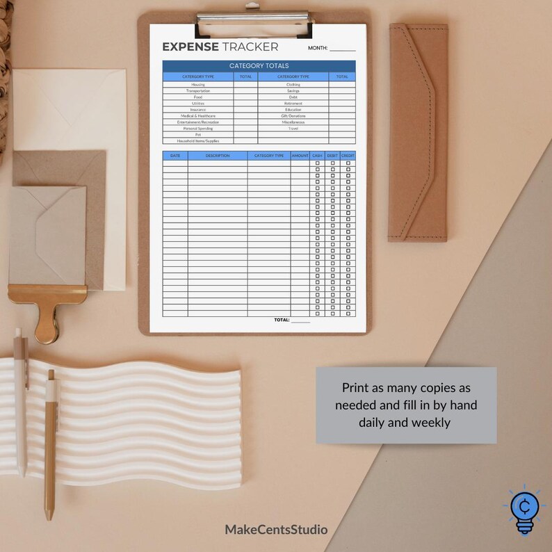 Monthly Bill Tracker Expense Tracker Printable Planner Budget Template ...