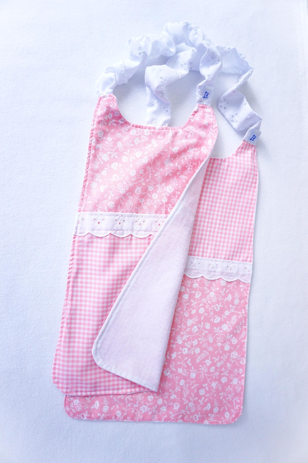 Pink and White Cotton Canteen BIB - Set of 2 Bibs - Etsy