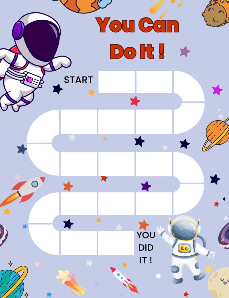 Space Reward Chart Printable PDF | 3 Color Options | Preschool and ...